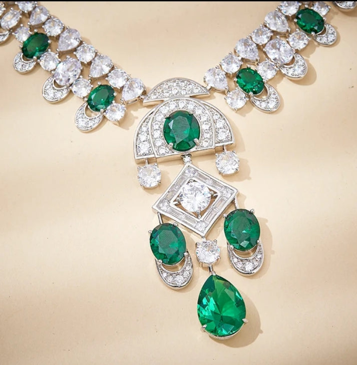 Luxury two rows Cubic Zirconia Necklace Zirconite 840N110 ...